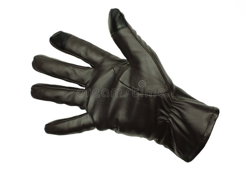 Single Right Hand Leather Glove Isolated on White Background. Stock ...