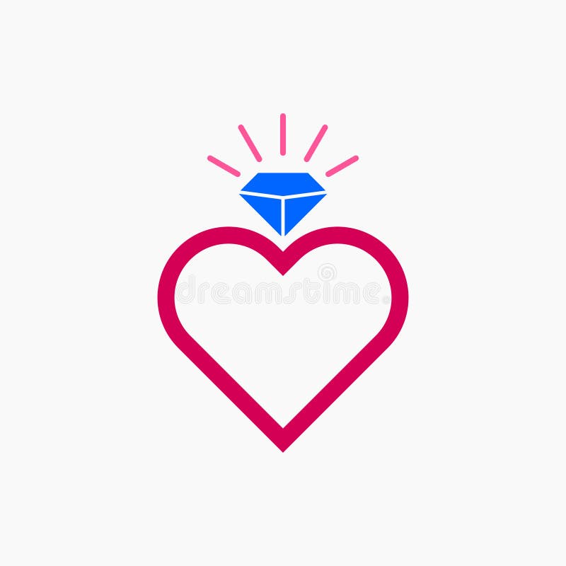 Love diamond heart stock vector. Illustration of glamour - 49036488