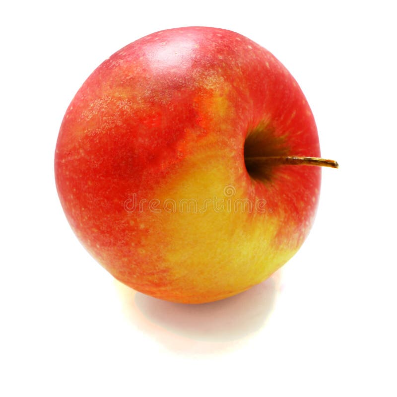 Single Ripe Apple Fruit Isolated on White Background with Clipping Path ...