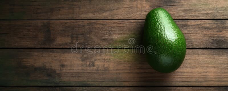 Single Ripe Avocado on Rustic Wooden Table. Freshness and Healthy ...