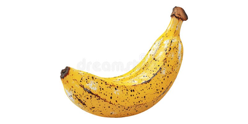Single Ripe Banana Isolated on Transparent Background. Stock Photo ...
