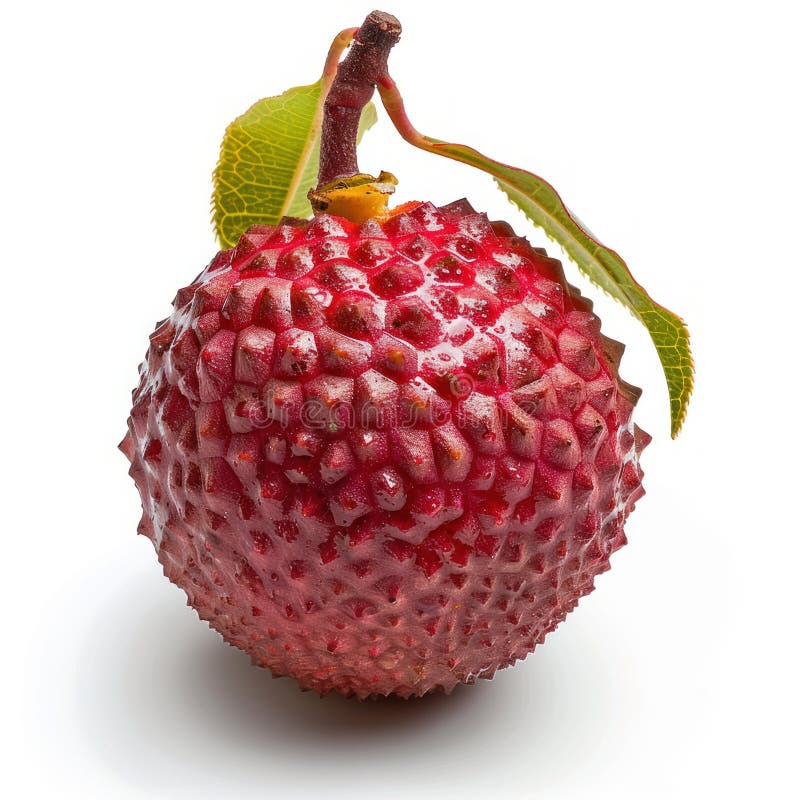 A Single, Ripe Lychee with Leaves Stock Photo - Image of thorny ...