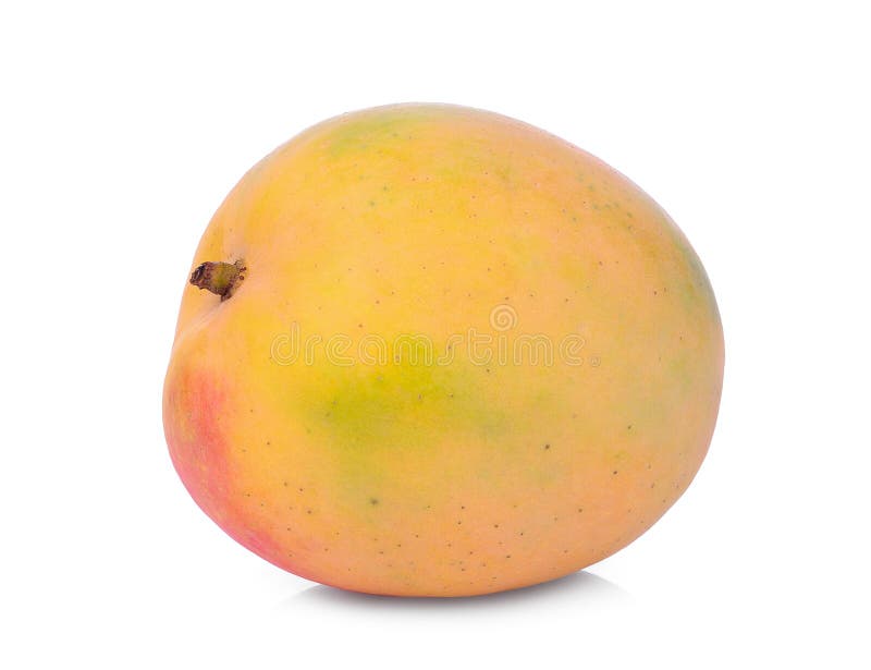 Single Ripe Mango Isolated on White Stock Image - Image of sour, food ...