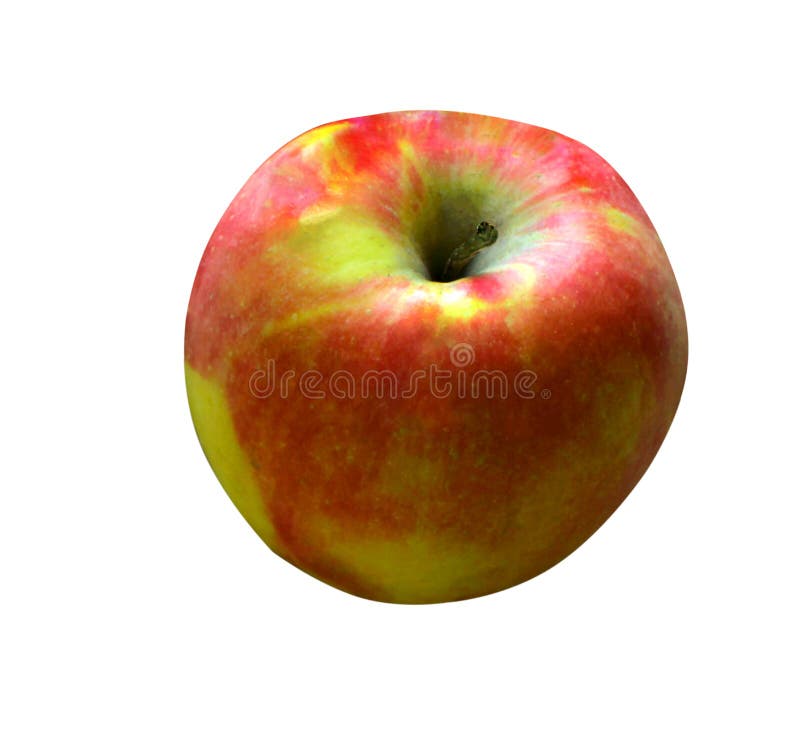Single Ripe Apple Fruit Isolated on White Background with Clipping Path ...