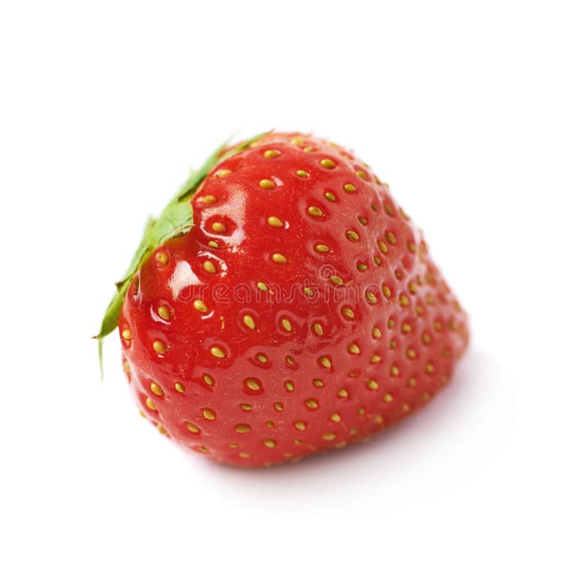 Single Ripe Red Strawberry Isolated Stock Image - Image of single ...