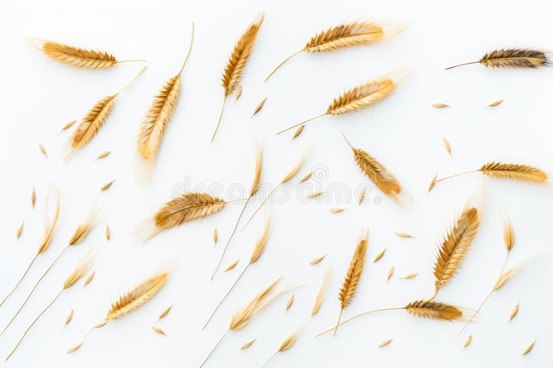 Single Ripe Wheat Seed Floating Isolated on White Background for ...