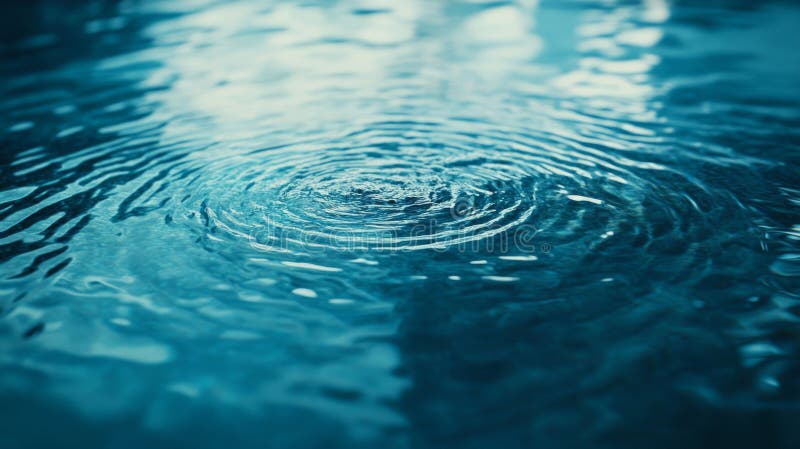 A Single Ripple in Still Blue Water Stock Illustration - Illustration ...