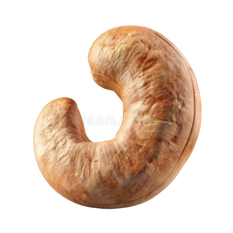 Single Roasted Cashew Nut Isolated on White Background Stock Image ...