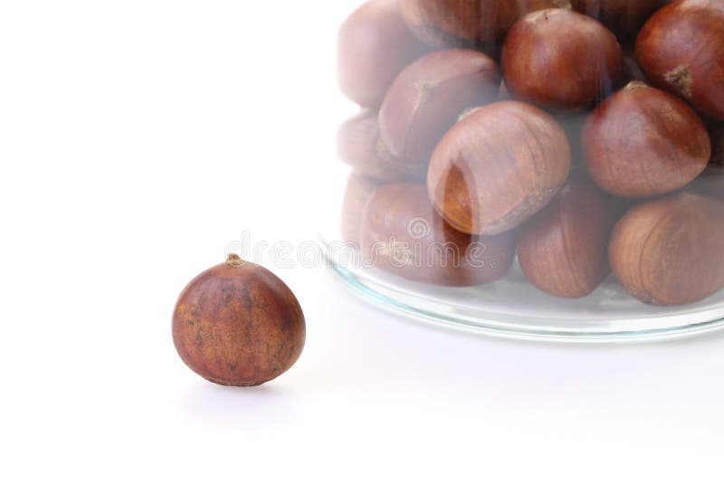 Single Roasted Chestnuts Outside Stock Image - Image of single, floor ...