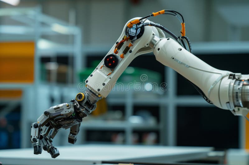 Single Robotic Arm with Advanced Vision System in Operation Stock Photo ...