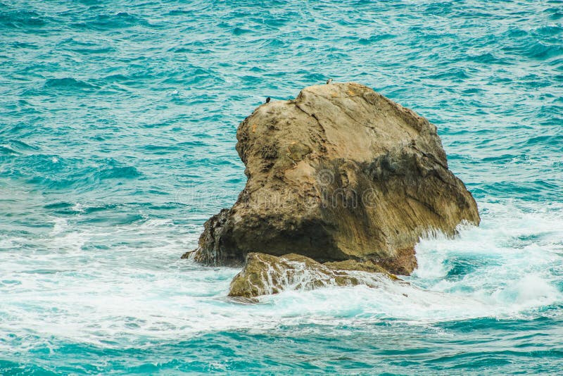 Single Rock at the West Coast of Mallorca, Spain Stock Image - Image of ...