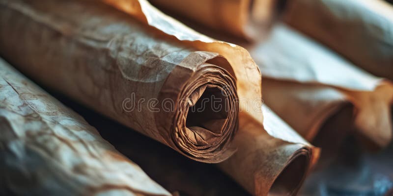 A Single Roll of Brown Paper Sitting on a Table, Ready for Use or ...