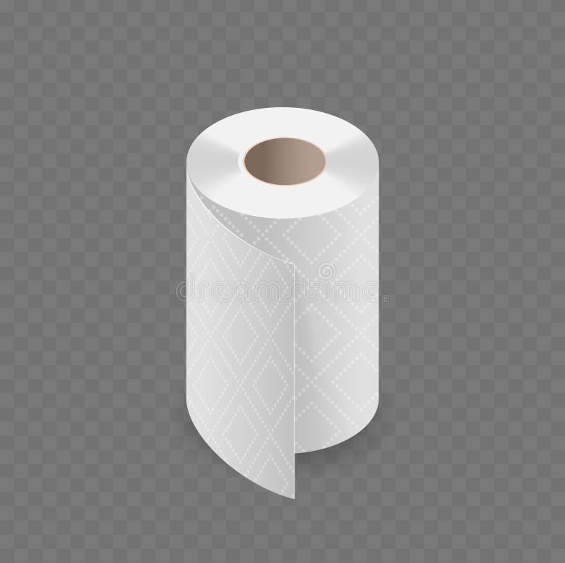 Single Roll of Paper Towel with a Diamond Pattern, Isolated on ...