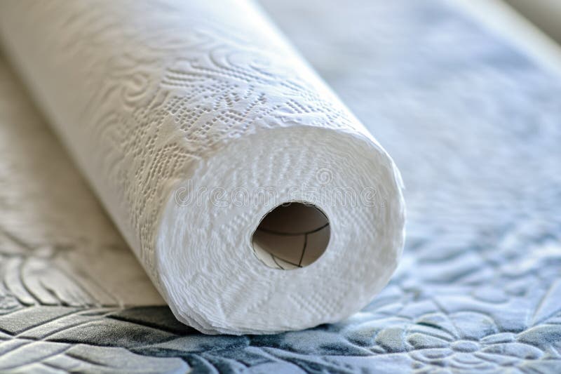 A Single Roll of Toilet Paper Resting on Top of a Bed, Ready for Use ...