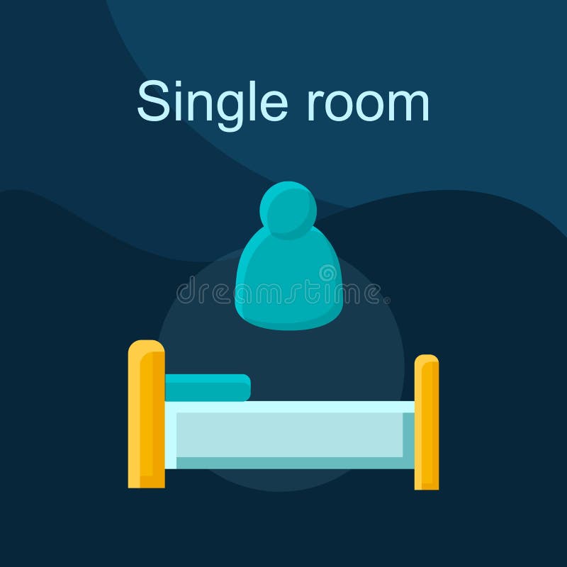 Single Room Flat Concept Vector Icon Stock Vector - Illustration of ...