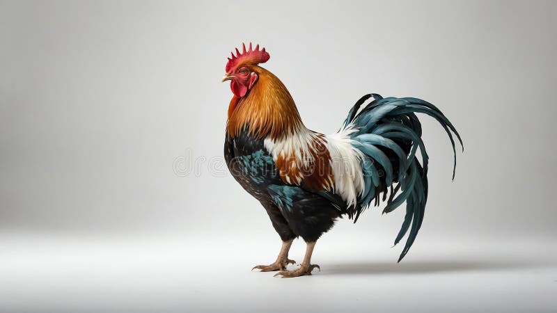 Single Rooster Animal Isolated in Pure White Backgroun Ai Generated ...