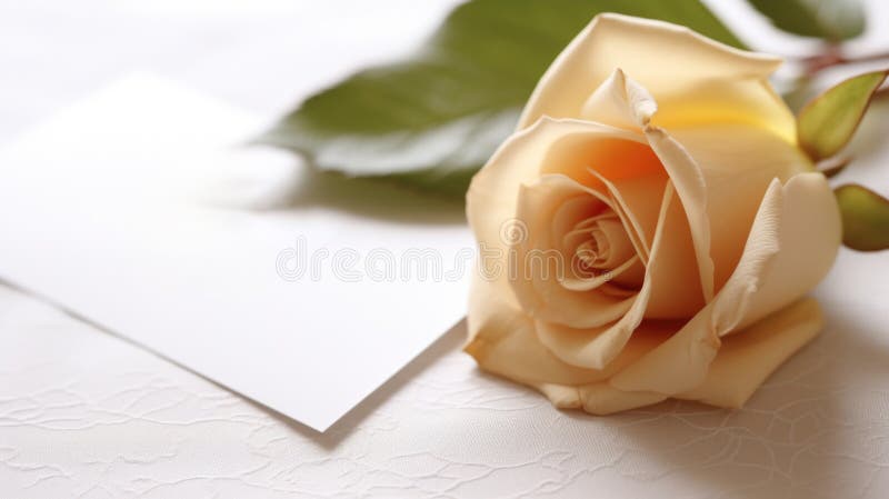 A Single Rose is Sitting on a White Table, AI Stock Photo - Image of ...