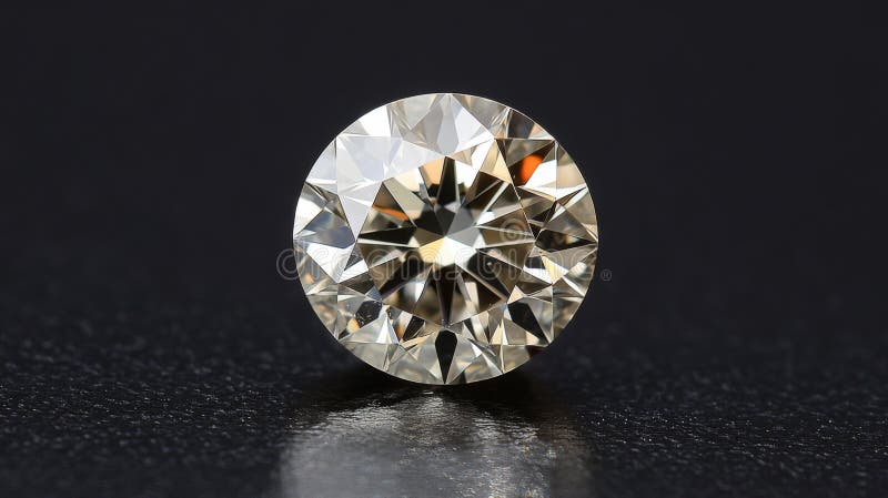 A Single Round Brilliant Cut Diamond Reflects Light Stock Illustration ...