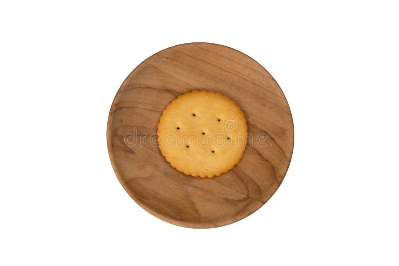 Single Round Cracker in Wooden Plate Stock Photo - Image of fresh, diet ...