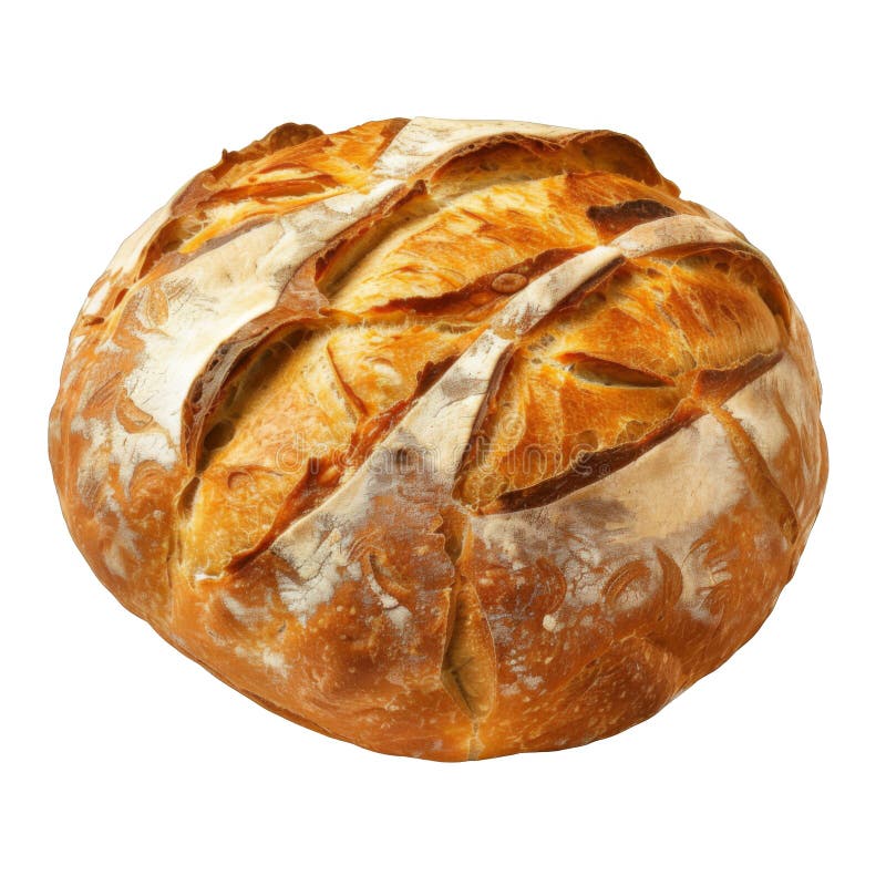 A Single Round Loaf of Crusty Bread Stock Photo - Illustration of ...