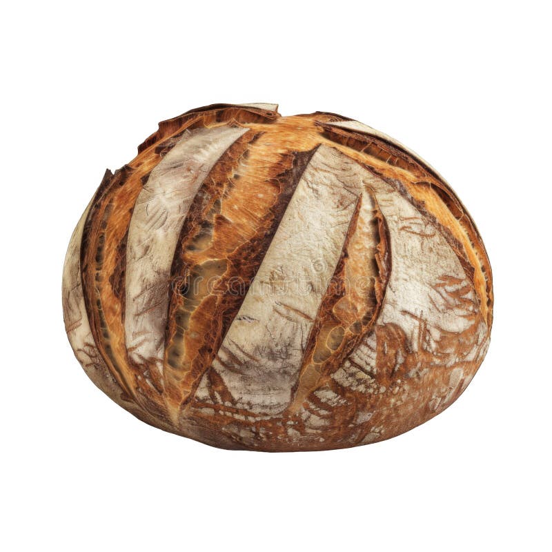A Single Round Loaf of Rustic Sourdough Bread Stock Illustration ...