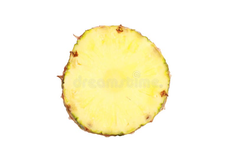 Round Pineapple Slice on a Special Summer Pastel Blue Background Stock ...