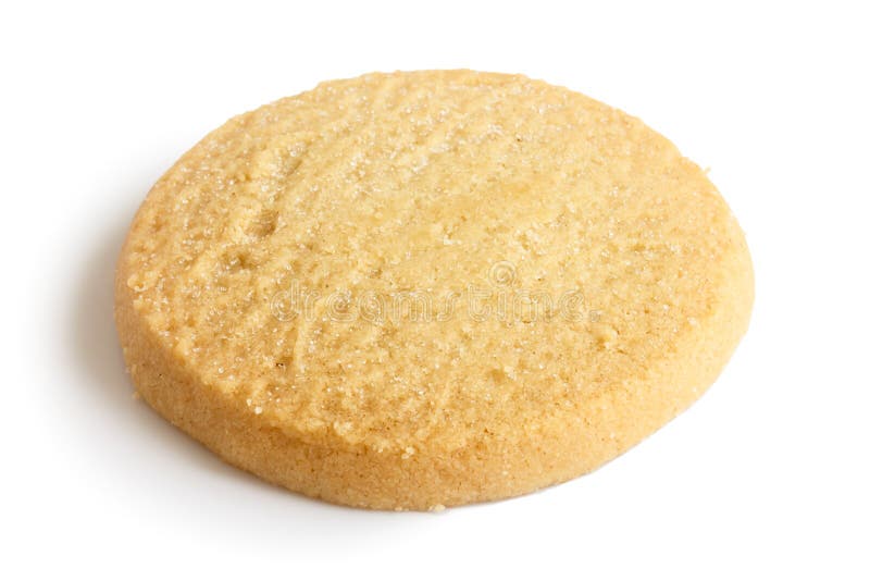 Single Round Ginger Biscuit Isolated on White from Above. Stock Image ...