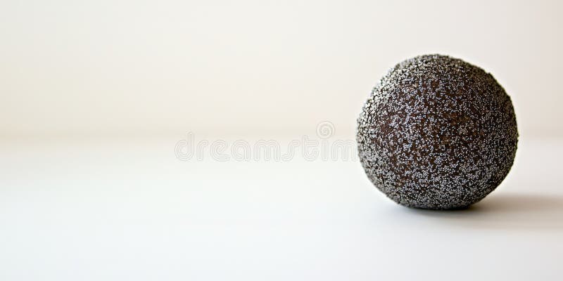 Single Round Truffle on Plain Off White Surface in Minimalist Light ...
