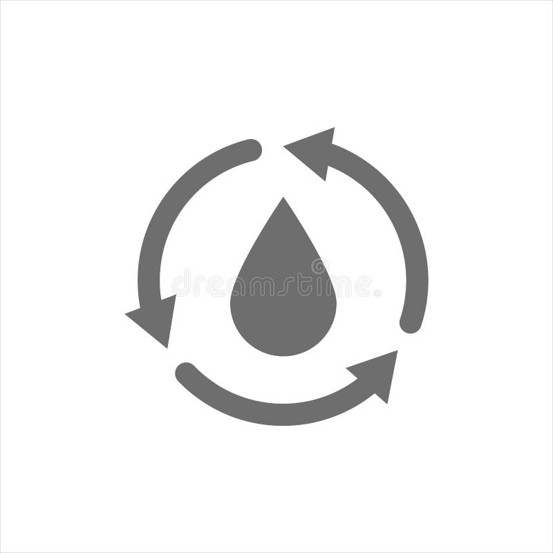 Single Round Water Recycling Icon, Vector Environmental Protection Flat ...