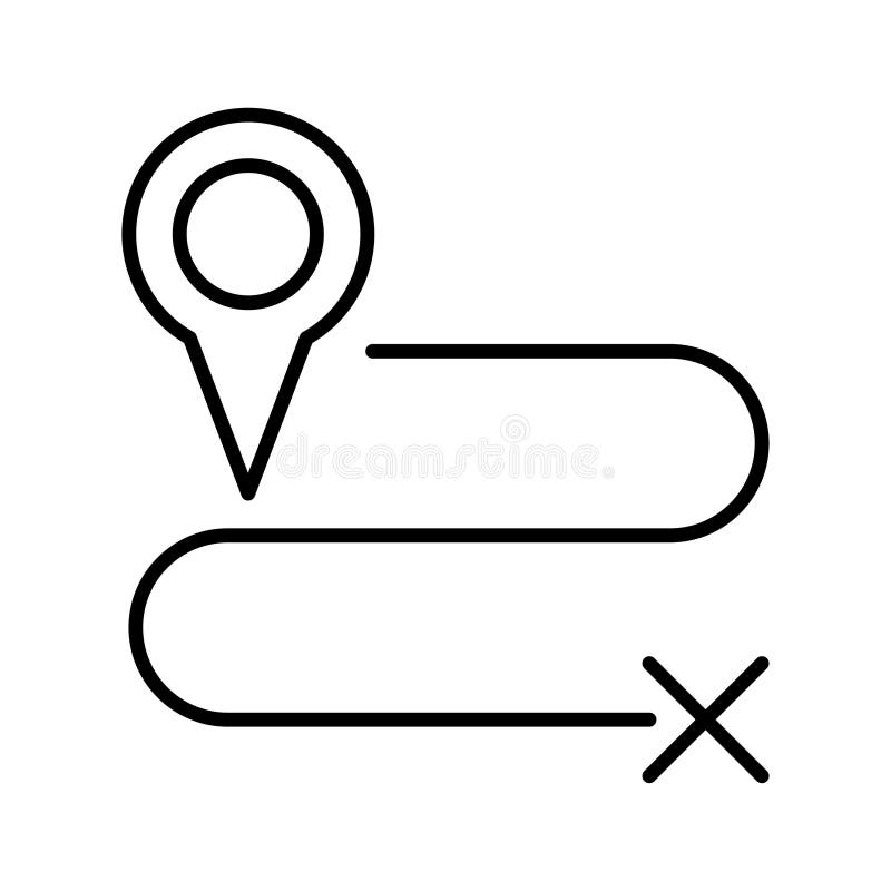 Single Route Tracking Motion Icon, Simple Line Path Searching ...