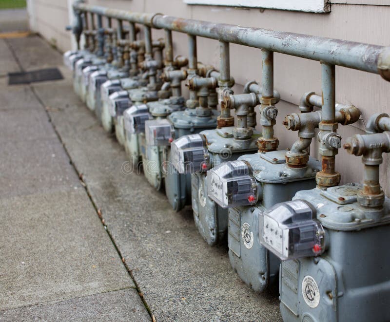 Natural gas meter stock image. Image of green, distribution - 16375635