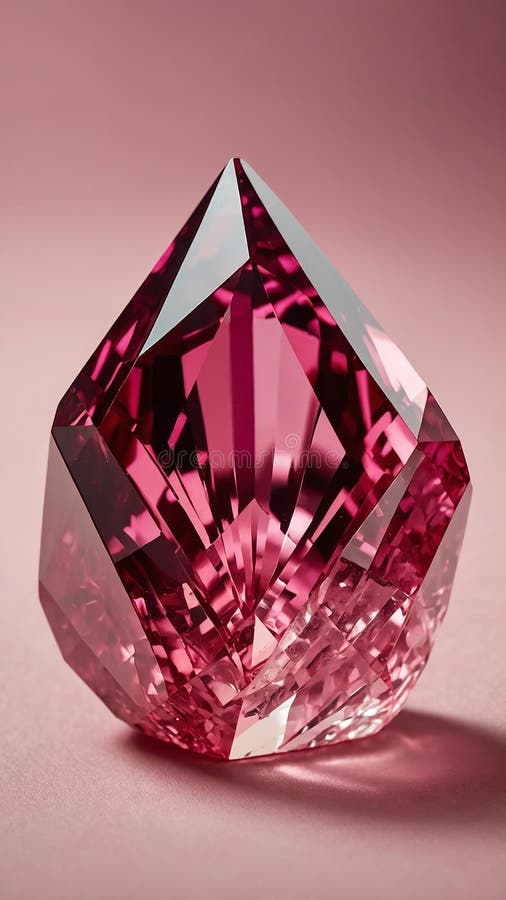 A Single Ruby Crystal is Featured on a Pure Pink Backg Ai Generated ...