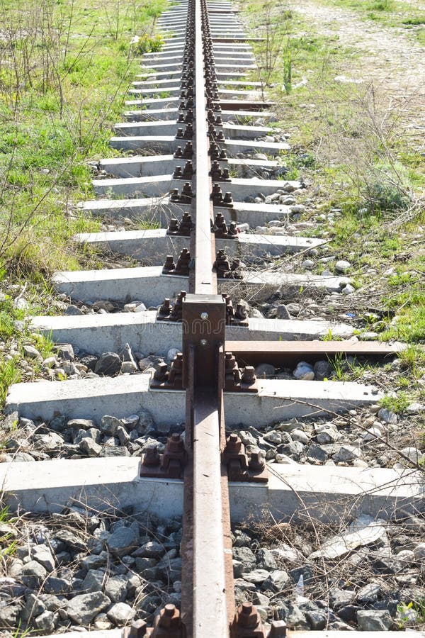 Rail Way Going Toward a Dead End Stock Image - Image of platform ...