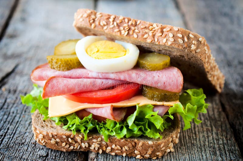 Single sandwich stock image. Image of bread, horizontal - 34930661