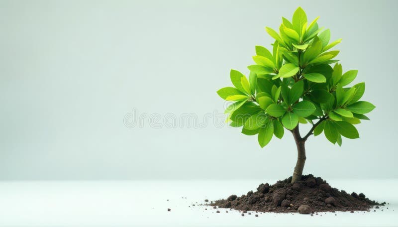 Single Sapling, Vibrant Green Foliage, Studio Shot , Small, Tree ...