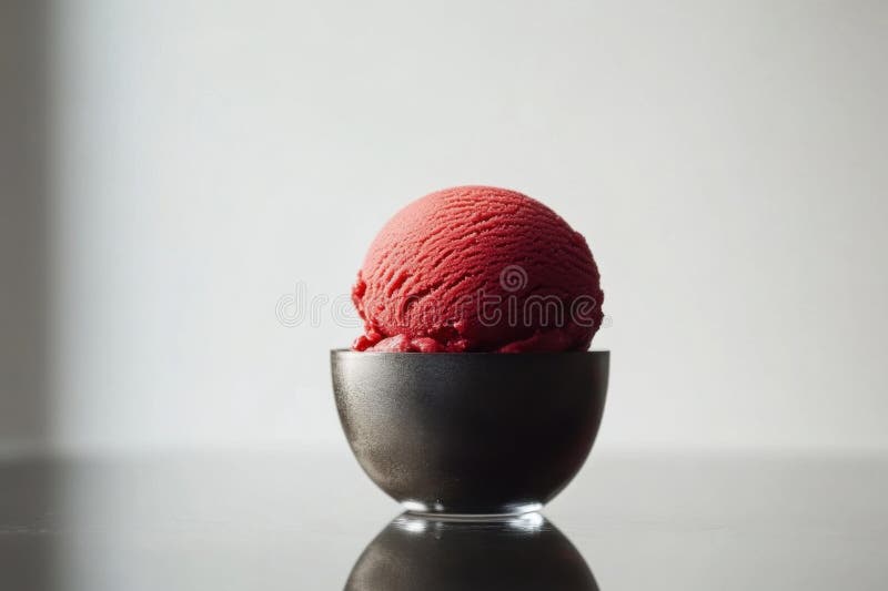 Single Scoop of Strawberry Ice Cream in a Clear Cup Stock Image - Image ...