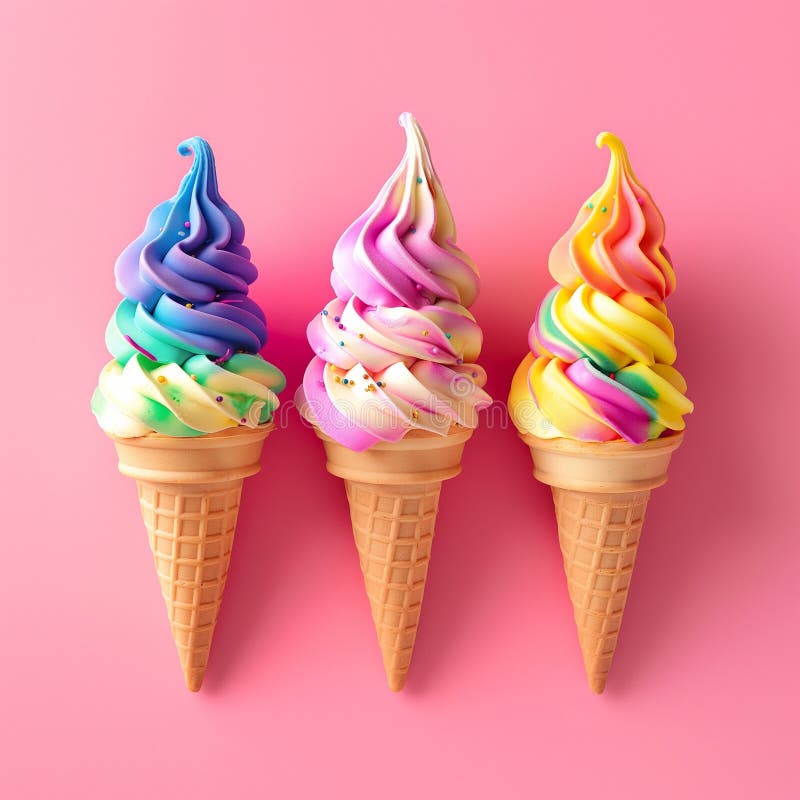 Rainbow Ice Cream Cone Glitter Blue Background Stock Photos - Free & Royalty-Free Stock Photos ...