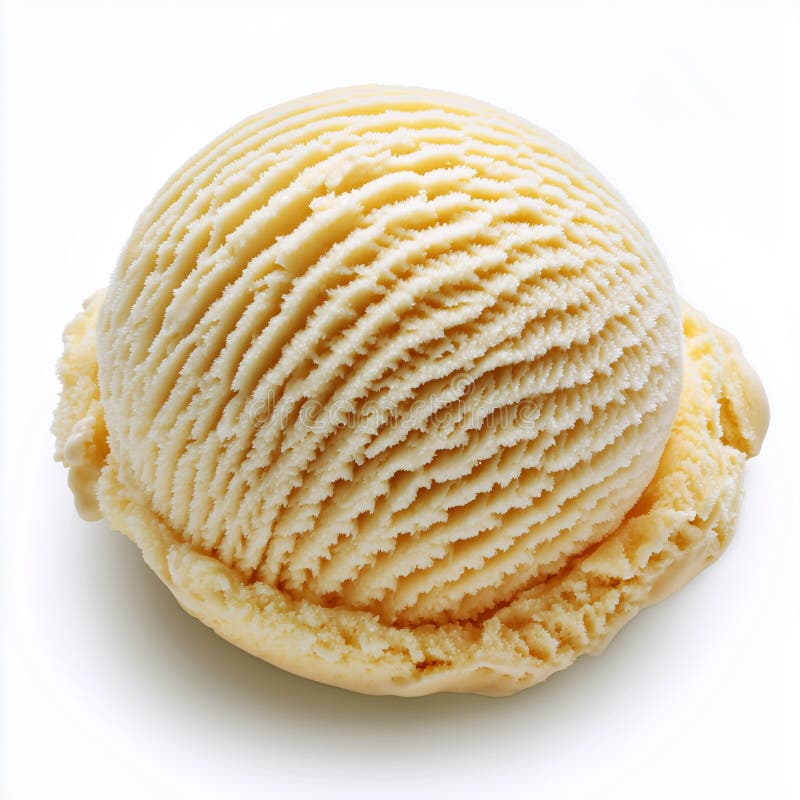 Single Scoop of Vanilla Ice Cream Against White Background Stock ...