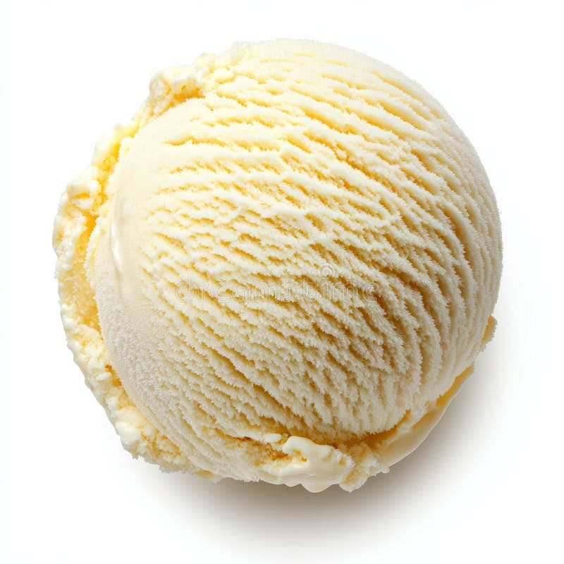 Single Scoop Vanilla Ice Cream Set Against Transparent Background Stock ...