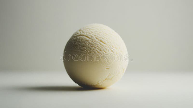 Single Scoop of Vanilla Ice Cream on White Background Stock ...