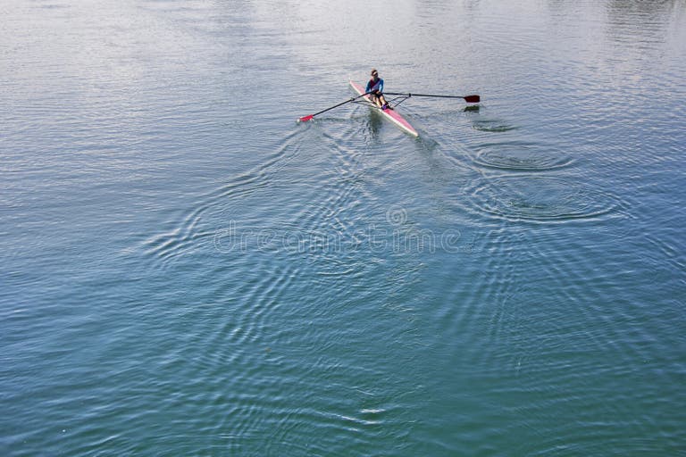 Single Scull Rowing Competitor, Rowing Race Stock Photo - Image of ...