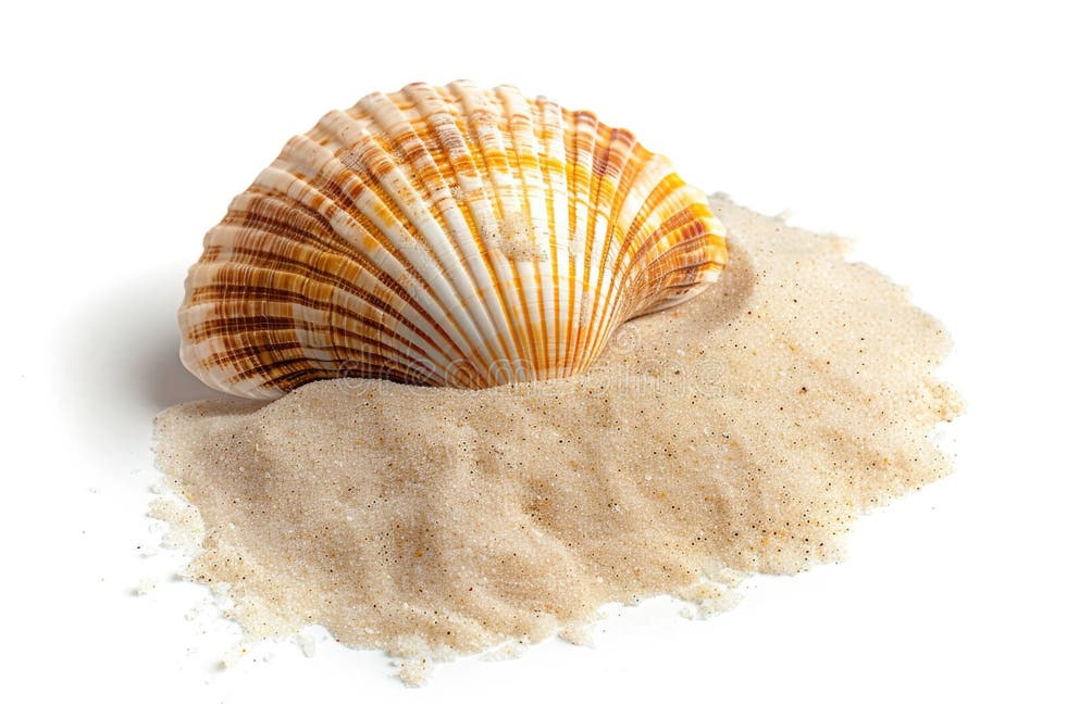 A Single Sea Shell Lies on White Sandy Beach, with No Distractions or ...
