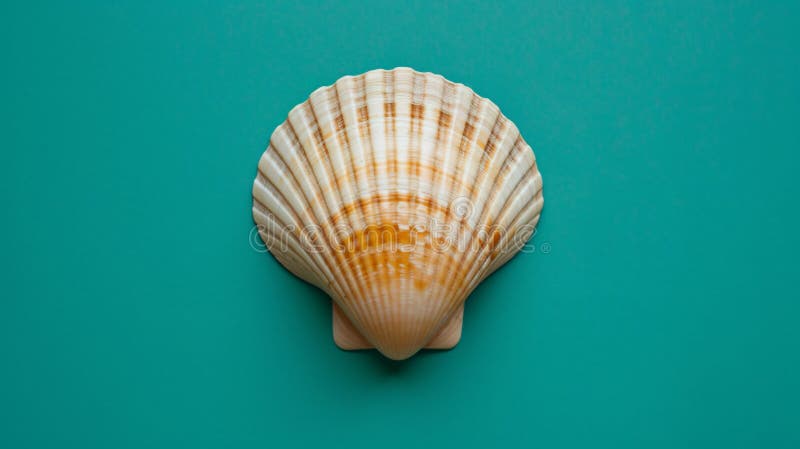 A Single Seashell, Delicately Placed Against a Colored Background ...