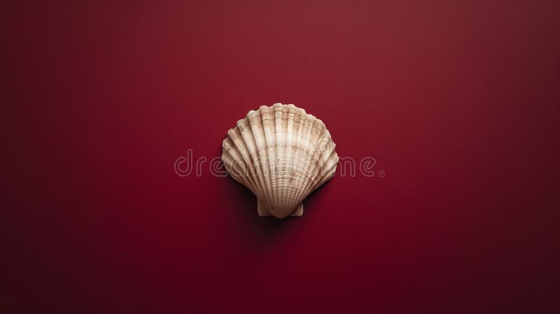 A Single Seashell, Delicately Placed Against a Colored Background ...