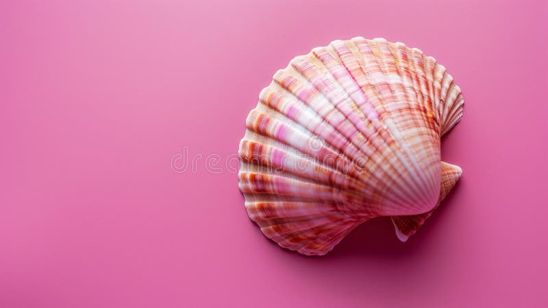 A Single Seashell, Delicately Placed Against a Colored Background ...