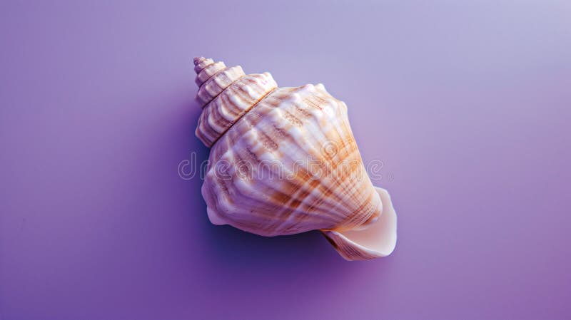 A Single Seashell, Delicately Placed Against a Colored Background ...