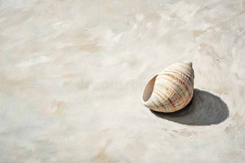Single Seashell Resting Smooth White Sand Soft Natural Stock Photos ...