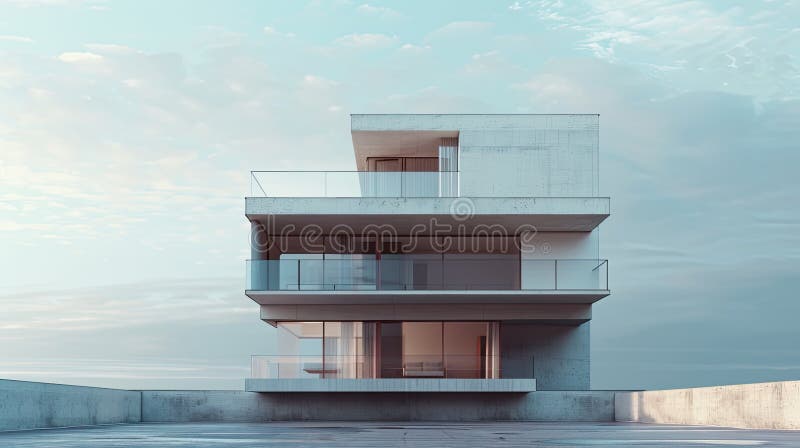 A Single-section Low-rise Building Spanning Three Floors, Showcasing ...