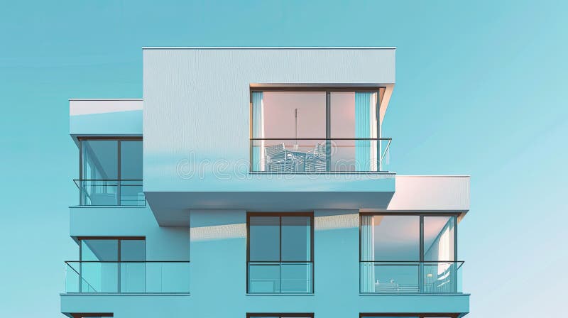 A Single-section Low-rise Building Spanning Three Floors, Showcasing ...