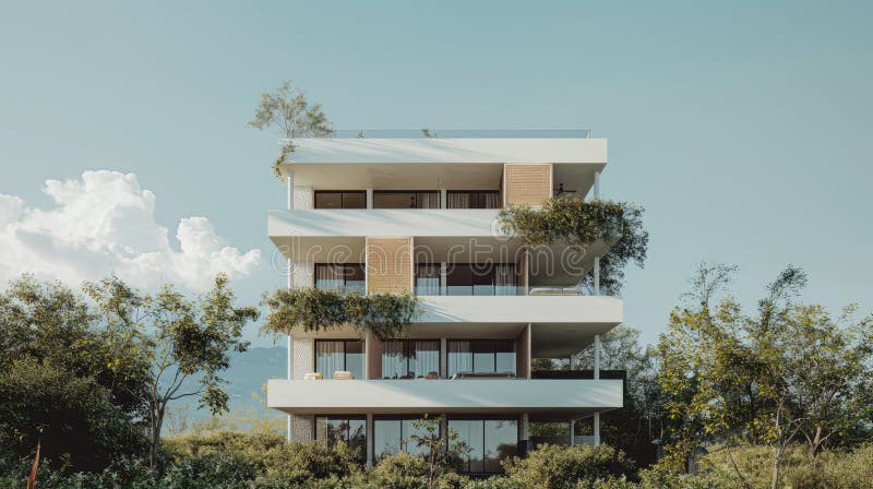 A Single-section Low-rise Building Spanning Three Floors, Showcasing ...